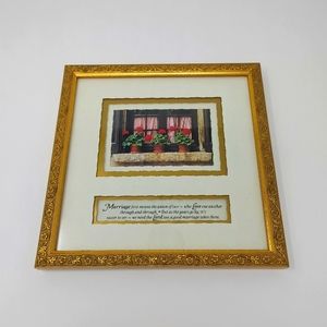 Accents | Christian Marriage Art In Beautiful Gold Tone Floral Frame ...